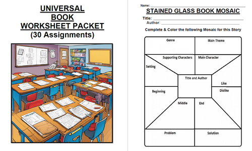 Universal Book Worksheet Packet (30 Assignments)