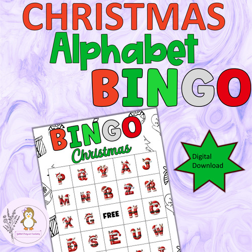 Christmas Alphabet Bingo Cards Christmas Alphabet Activity Game - 5x5