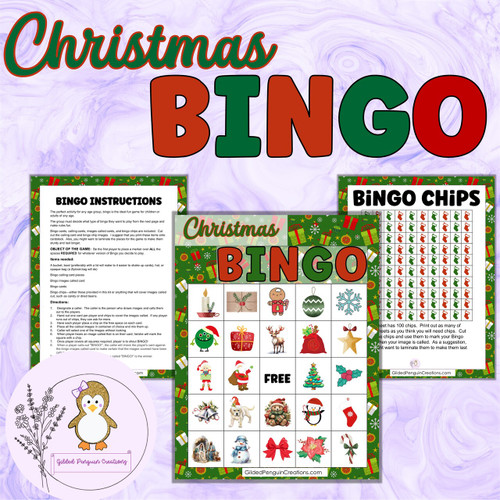 Christmas Bingo Cards Activity Game for Classroom Parties - 5x5