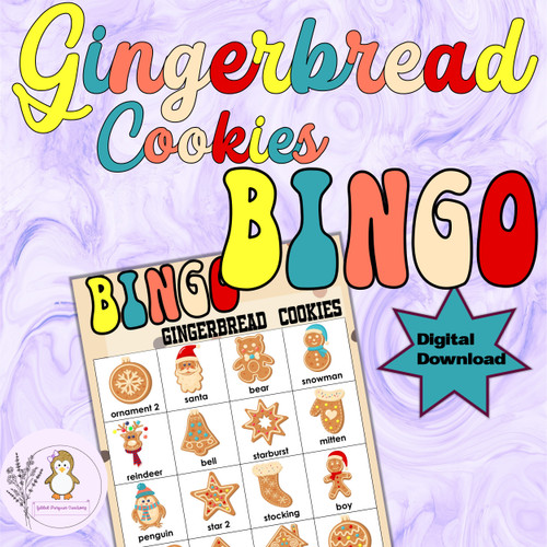 Christmas Bingo Cards Gingerbread Cookie Activity Early Elementary - 4x4