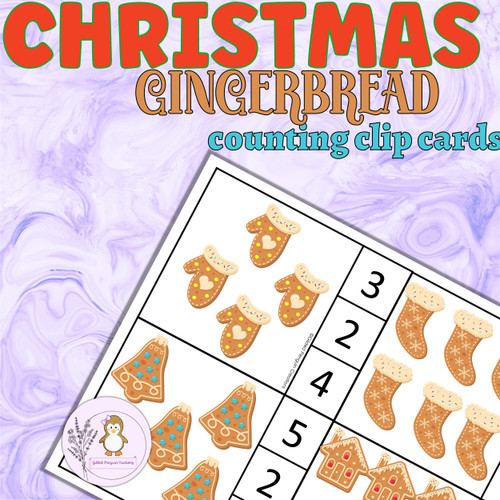 Christmas Gingerbread Counting Clip Cards Learn Numbers 1 to 10 ...