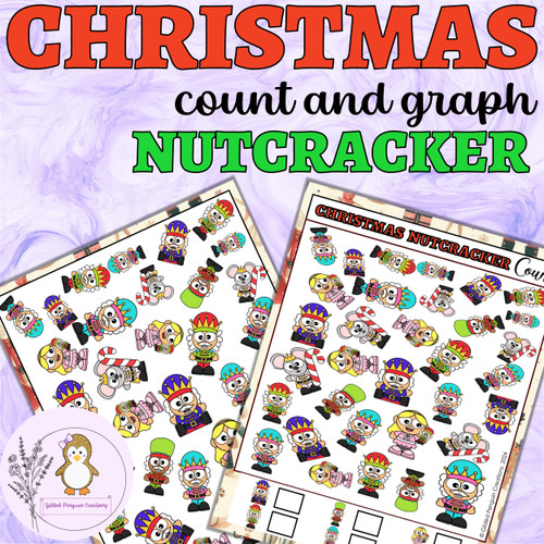 Christmas Math I Spy Worksheets Count and Graph Nutcracker