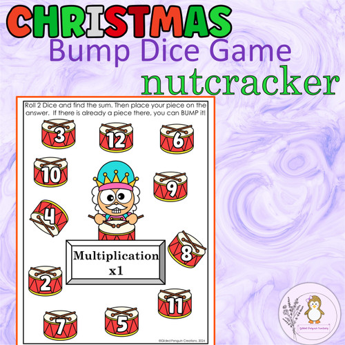 Christmas Multiplication Bump Game Nutcracker Math Dice Game Addition ...