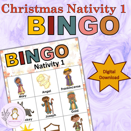 Christmas Nativity Bingo Cards Activity Game for Classroom Parties 1 - 3x3