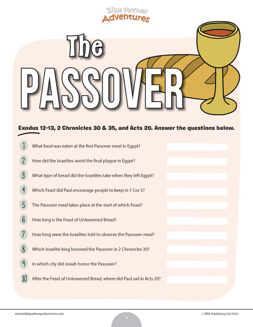 The Passover Bible quiz