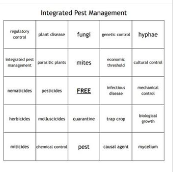 Integrated Pest Management Bingo for an Agriculture II Plant Science ...