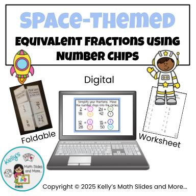 Equivalent Fractions with Number Chips - Space-themed - Digital and ...