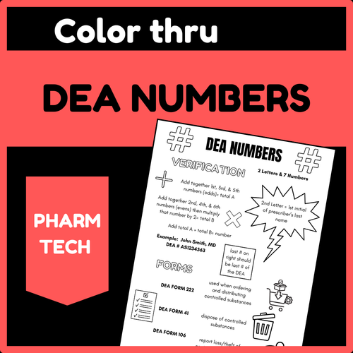 Color thru DEA Numbers - Amped Up Learning