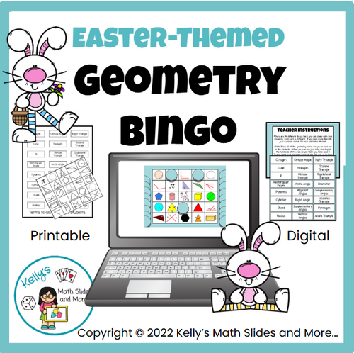 Geometry Bingo - Digital and Printable - Easter-Themed