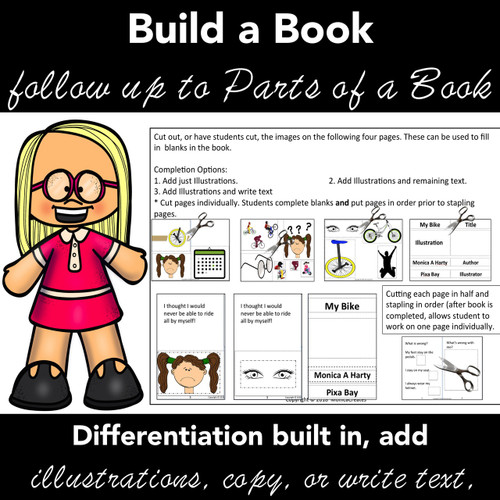 Parts of a Book - Activity - Be the Author and Illustrator - Build a ...