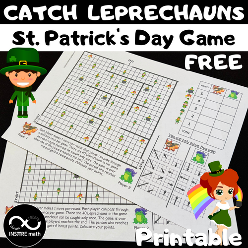 FREE St. Patrick's Day Math Activity Catch Leprechauns Logic Game Brain ...