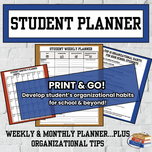 Student Planner | Weekly & Monthly Printable & Organizational Tips ...