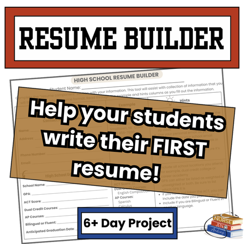 Resume Building Template for High School Students | Step-by-Step Resume ...