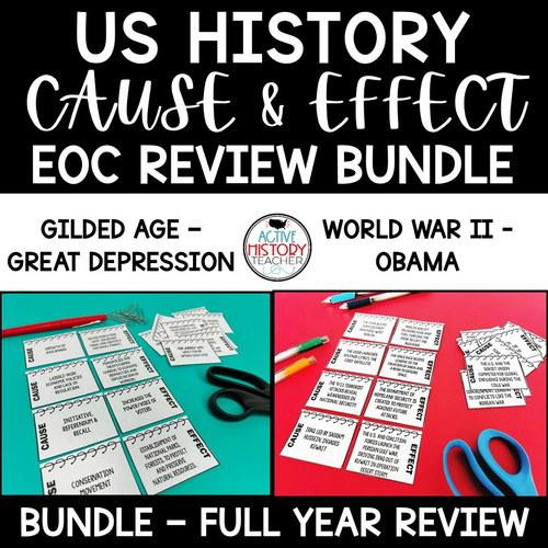 US History Cause and Effect EOC STAAR Review Activity BUNDLE Gilded Age ...