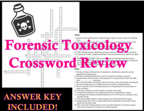 Forensic Drugs and Toxicology Crossword Puzzle - Amped Up Learning