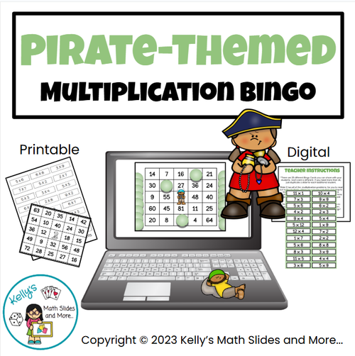 Pirate-Themed Multiplication Bingo Game - Digital and Printable - Amped ...