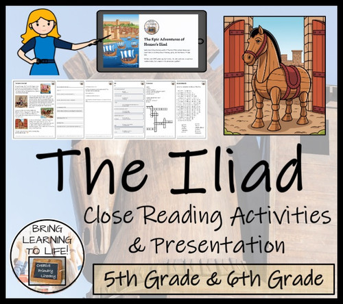 The Iliad Close Reading Comprehension Activities | 5th Grade & 6th ...