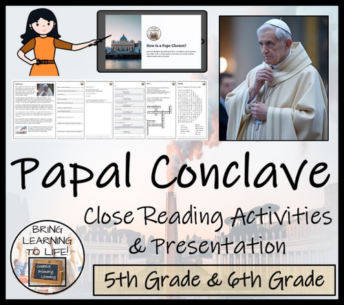 Papal Conclave Close Reading Comprehension Activities | 5th Grade & 6th ...