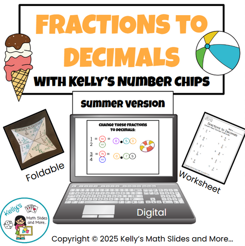 Fractions to Decimals with Number Chips Lesson - Summer-Themed ...
