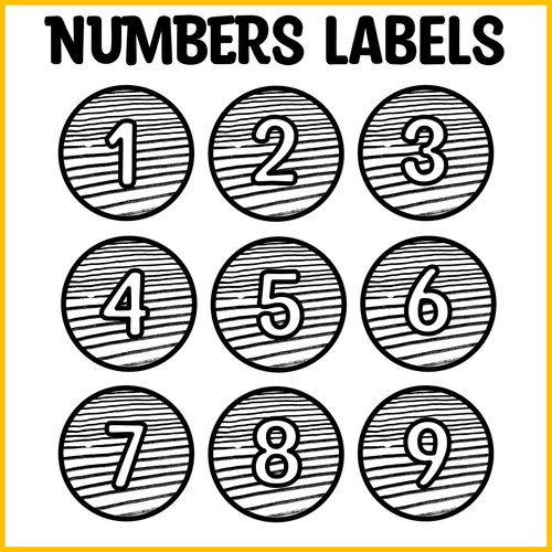 Black and White Number Labels, Printable Number Labels, Lockers Numbers ...