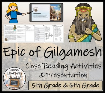Epic of Gilgamesh Close Reading Comprehension Activities | 5th Grade ...