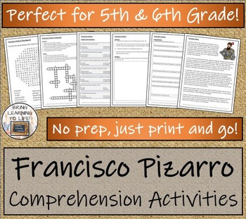 Francisco Pizarro Close Reading Comprehension Activities | 5th Grade ...