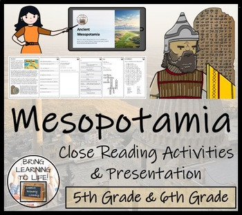 Ancient Mesopotamia Close Reading Comprehension Activities | 5th & 6th ...