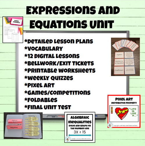 7th Grade Complete Algebra Unit: Digital, Printable, Editable - Amped ...