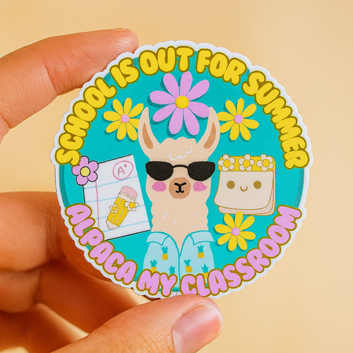 Alpaca my Classroom 3" x 3" Vinyl Waterproof Sticker