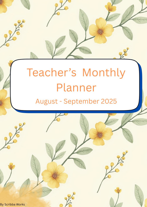 Teacher’s Monthly Planner | August & September 2025 | 26-Page Printable ...