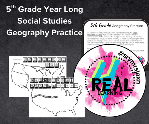 5th Grade Year Long Social Studies Geography Practice