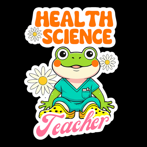 Health Science Teacher Frog Vinyl Waterproof Sticker - Amped Up Learning