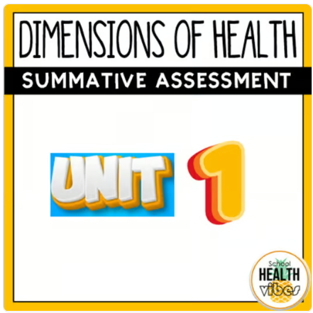 8 Dimensions of Health Wellness Summative Assessment for Teens