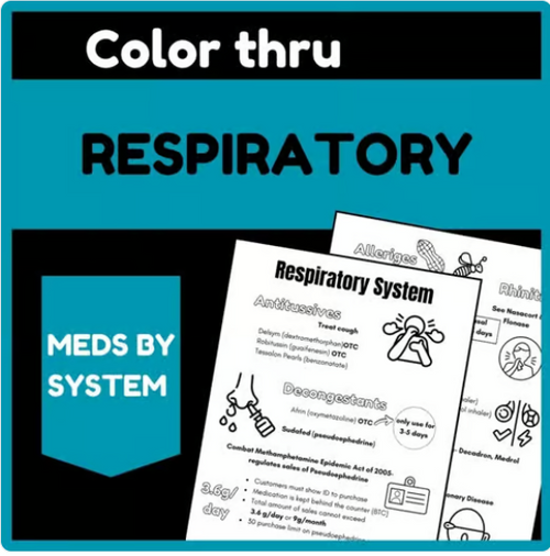 Color thru Respiratory (Meds by System)