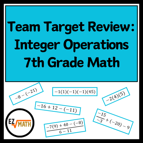 Operations With Integers FREE Group Review Activity | Grade 7 Math