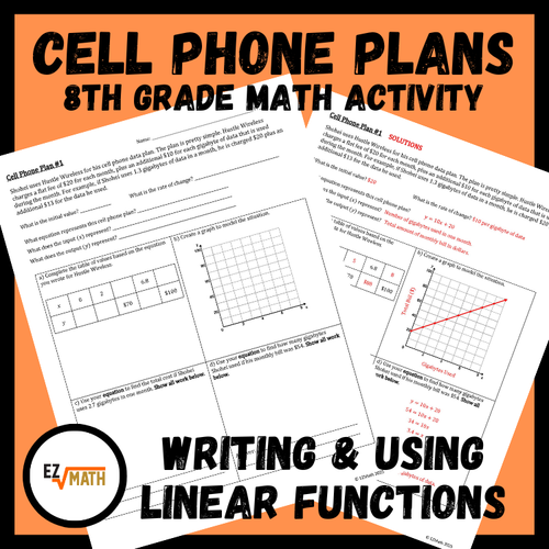 Cell Phone Plans: Writing & Using Linear Functions From Real-World ...