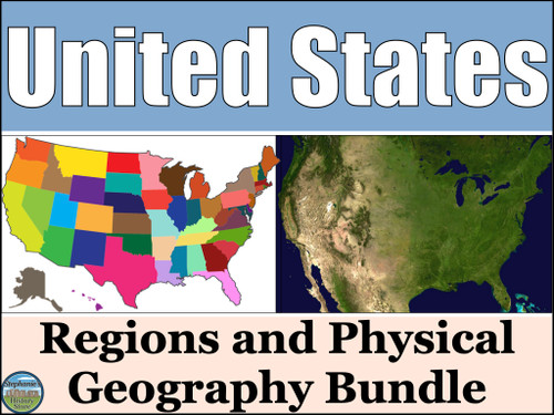 US Geography Activities Bundle Regions of the United States Map and ...