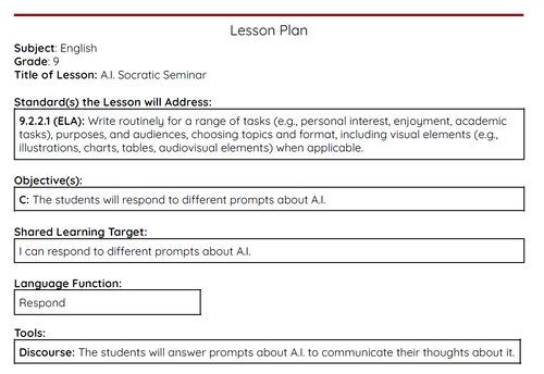 A.I. Socratic Seminar Lesson Plan - Amped Up Learning