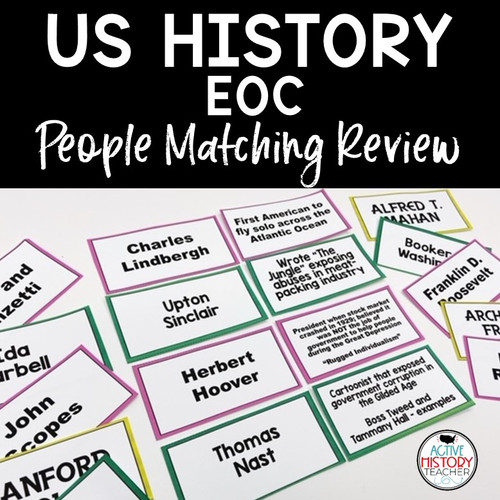 US History EOC Review People Matching Hands-On Review Activity - Amped ...