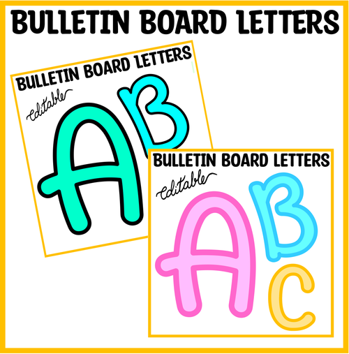 Printable Colorful Bulletin Board Letters, Editable Large Alphabet ...