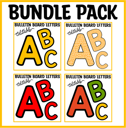 Printable Bulletin Board Letters Bundle Pack, Large Alphabet Letters ...
