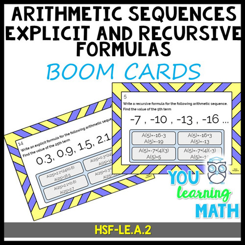 ARITHMETIC SEQUENCES: DIGITAL BOOM CARDS - Amped Up Learning