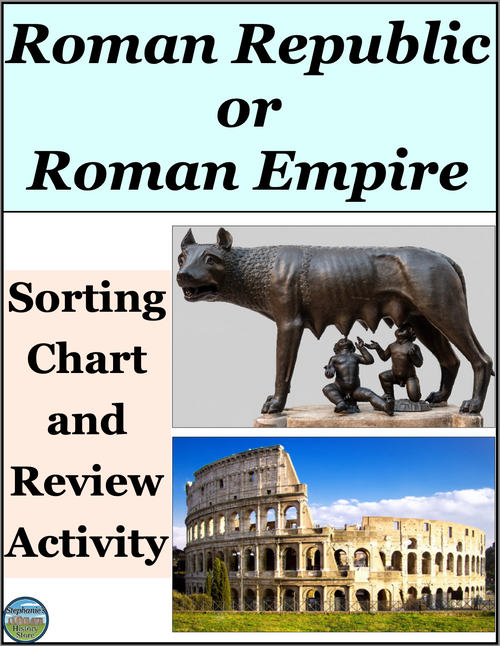 Rome as a Republic or Empire Sorting Chart Image Identifications Review ...