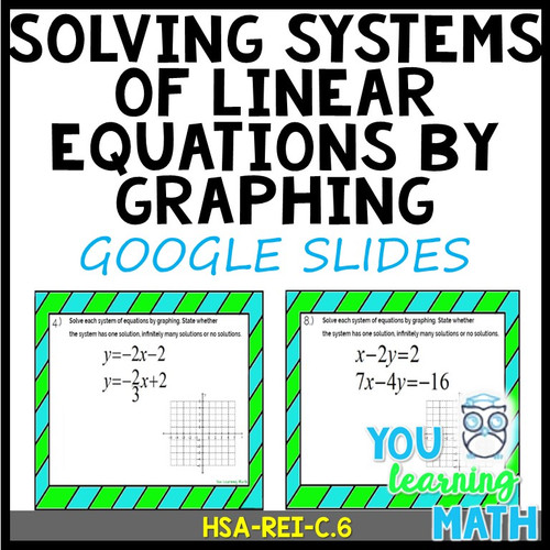 Solving Systems of Linear Equations by Graphing: GOOGLE Slides - 20 ...