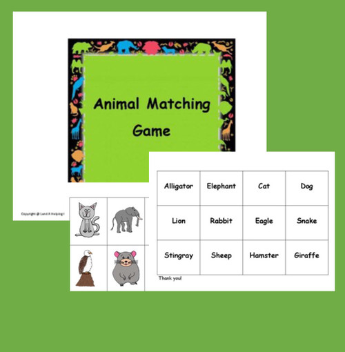 Animal Matching Game - Amped Up Learning