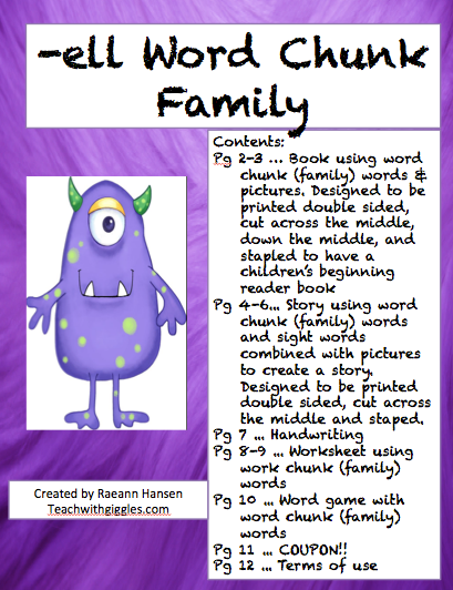 Ell Word Chunk Family - Amped Up Learning
