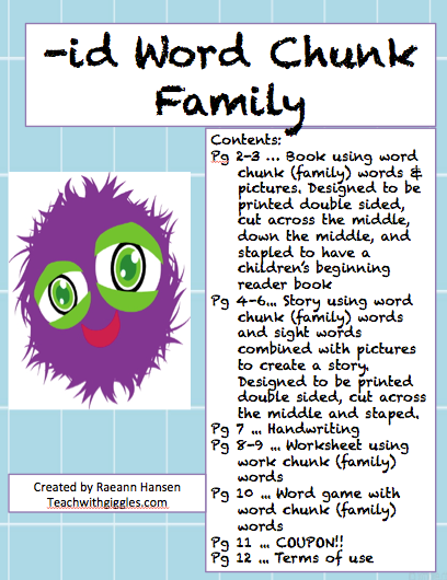 Id Word Chunk Family - Amped Up Learning