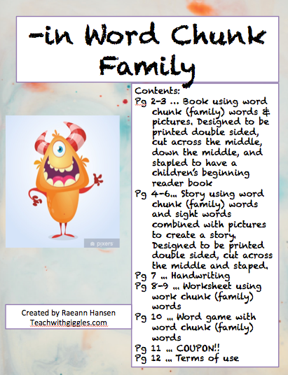 In Word Chunk Family - Amped Up Learning