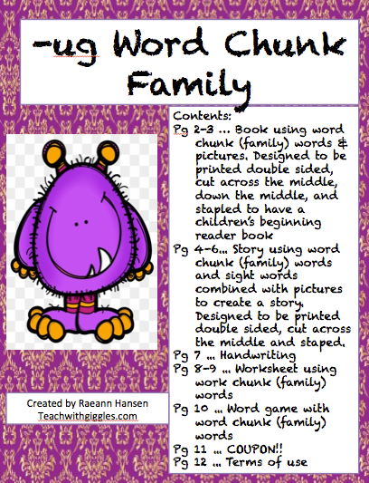 Ug Word Chunk Family - Amped Up Learning