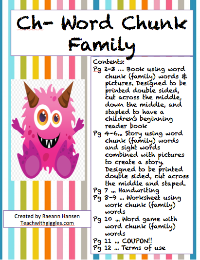 Ch Word Chunk Family - Amped Up Learning